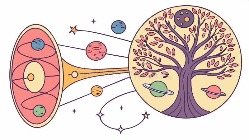 Tree with Roots and Universe Symbols, Knowledge and Growth Vector ...