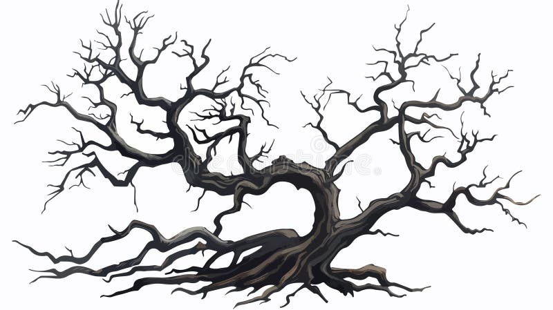 Rooted Tree Vector Icon on White Background for Graphic Design Projects ...