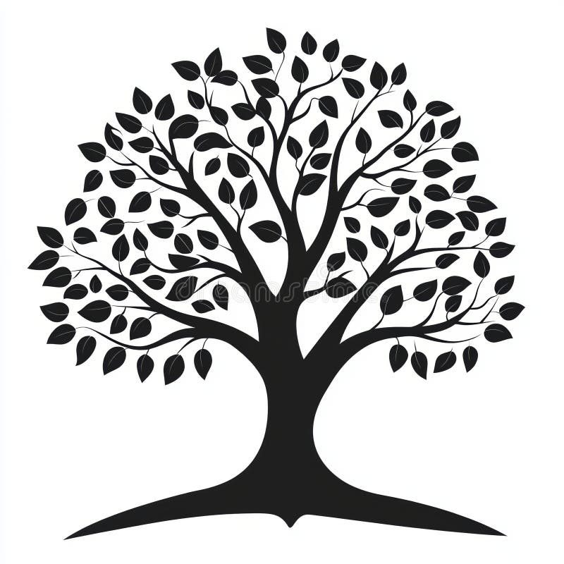 Tree with Roots, Vector Isolated on White Background, Ai Generated ...