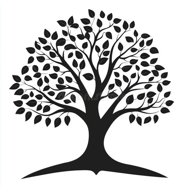 Tree with Roots, Vector Isolated on White Background, Ai Generated ...