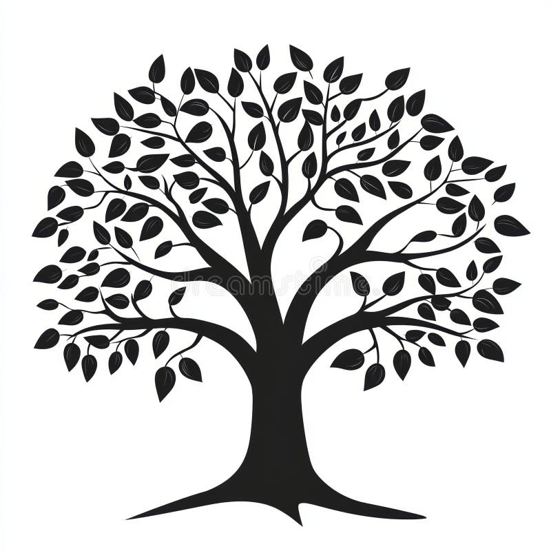 Tree with Roots, Vector Isolated on White Background, Ai Generated ...