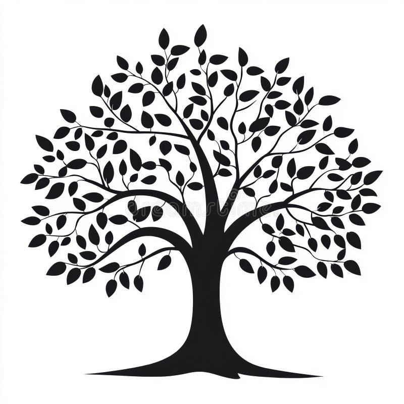 Tree with Roots, Vector Isolated on White Background, Ai Generated ...