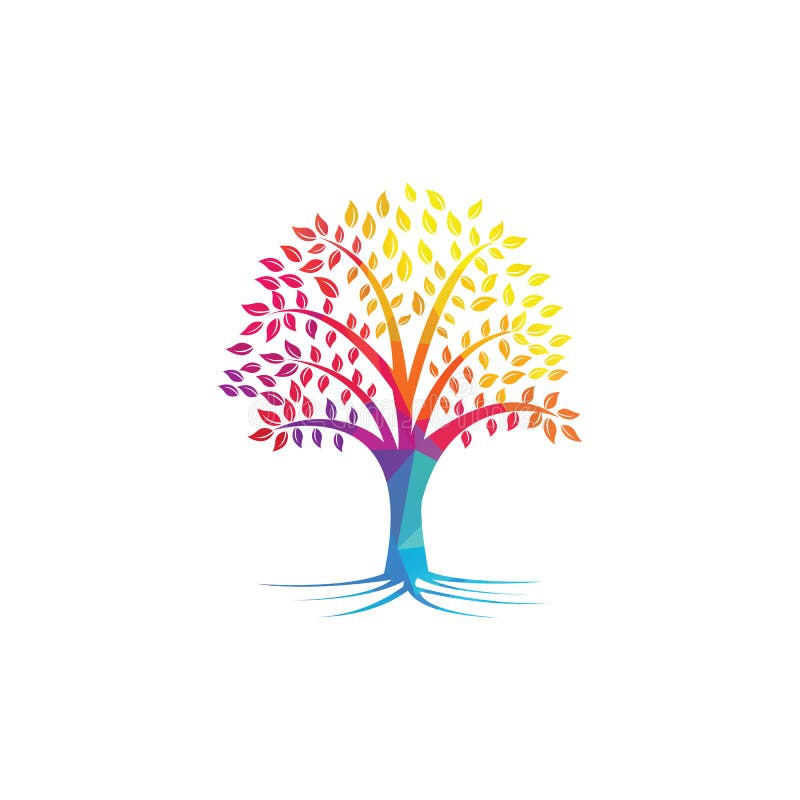 Tree Roots Vector Logo Design. Stock Vector - Illustration of ...