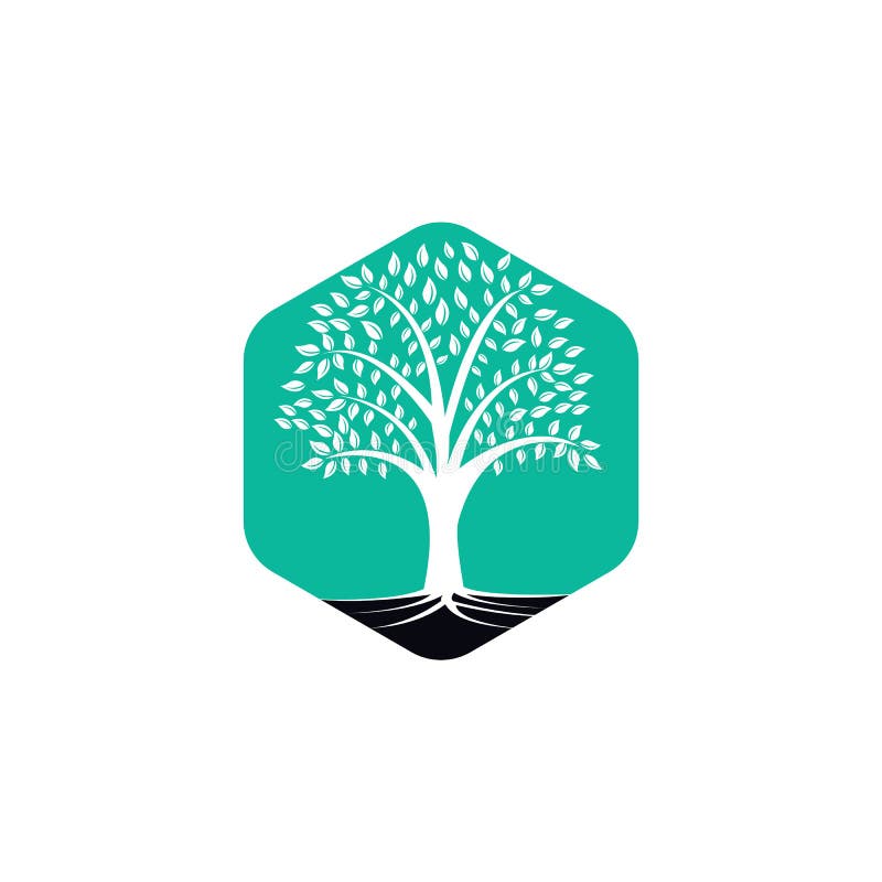 Tree Roots Vector Logo Design. Stock Vector - Illustration of ecology ...