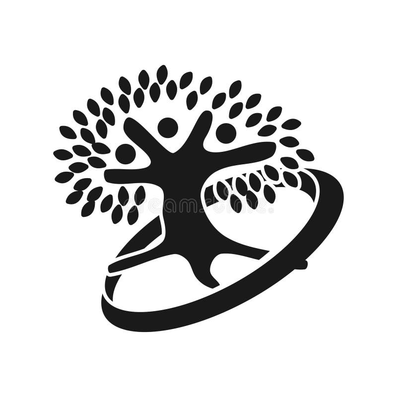 Tree Rotation Commitment Teamwork Together Black Logo Stock Vector ...
