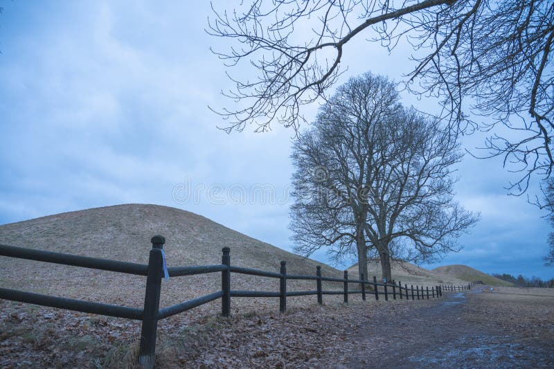 The Tree Royal Mounds at Gamla Uppsala.. Editorial Image - Image of ...
