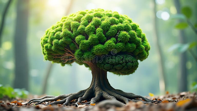 A Tree S Root System Shaped Like a Brain, Symbolizing the Deep ...