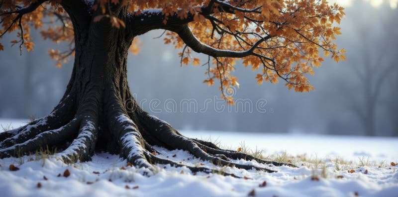 Tree S Roots Hold Onto Earth while Top Part Falls, Tree, Nature, Winter ...
