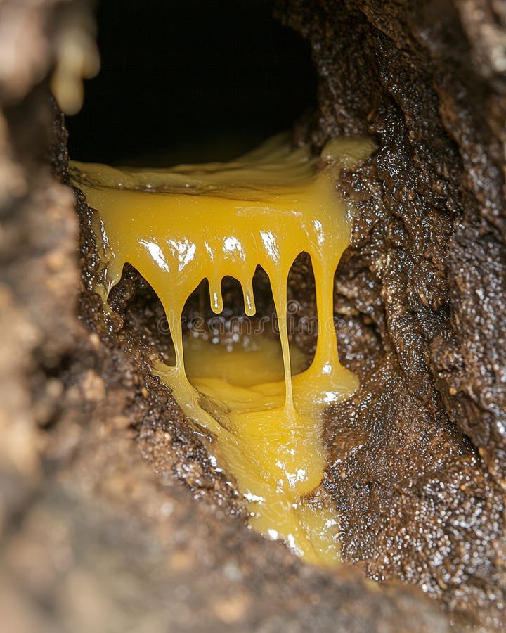 Tree Sap Dripping from a Hole in a Tree Trunk. Stock Illustration ...