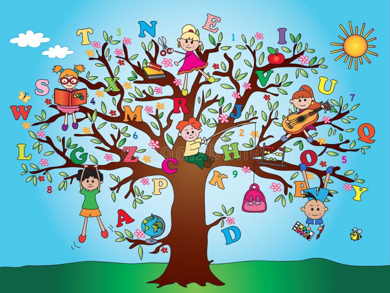 Tree School Children Stock Illustrations – 11,780 Tree School Children ...