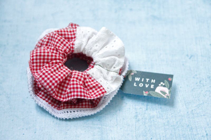 Tree scrunchies red white stock image. Image of wool - 304266545