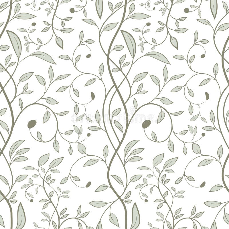 Seamless Floral Wallpaper Pattern Stock Vector - Illustration of ...