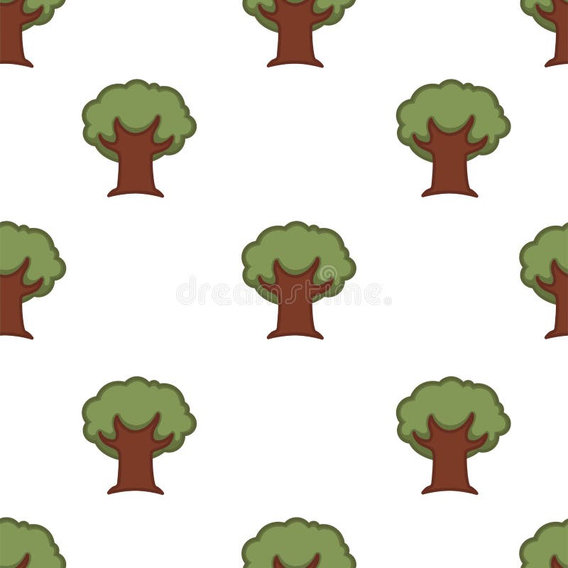 Tree Seamless Pattern Nature Forest Oak Wallpaper Stock Vector ...