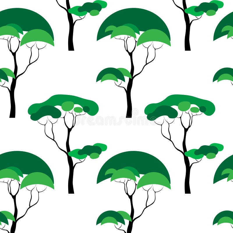 Tree Seamless Pattern stock vector. Illustration of decorative - 110308226