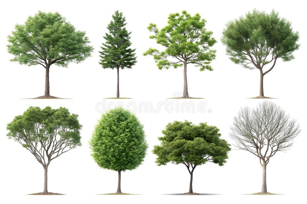 Tree Set for Landscape Architecture Design Projects Stock Illustration ...