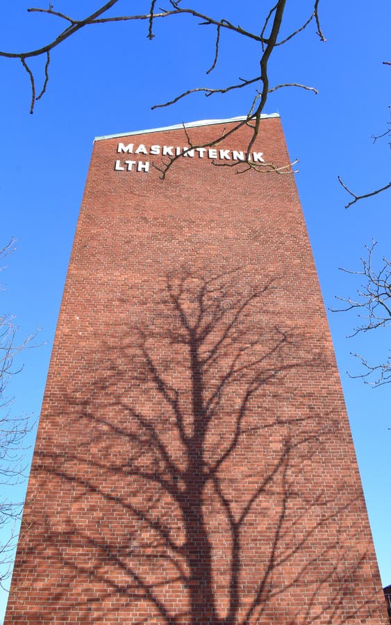 Tree Shadow on the Mechanical Building, Lth Editorial Photo - Image of ...