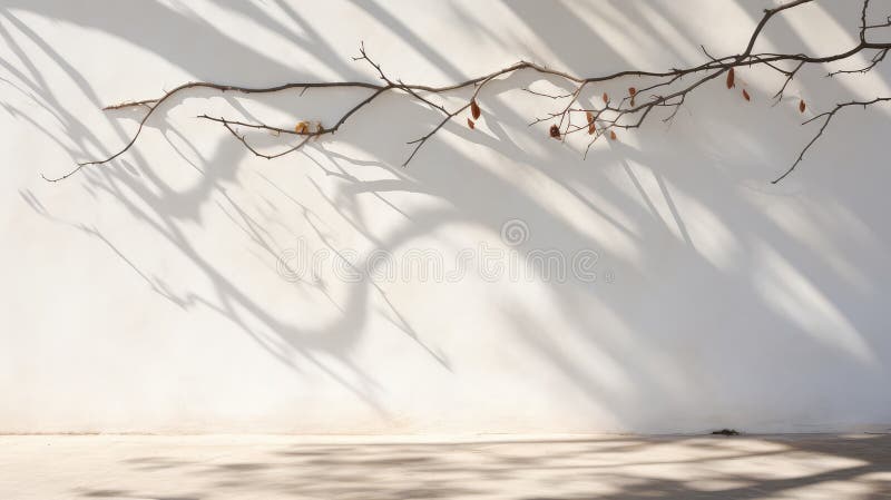 Tree shadow on wall stock illustration. Illustration of generated ...