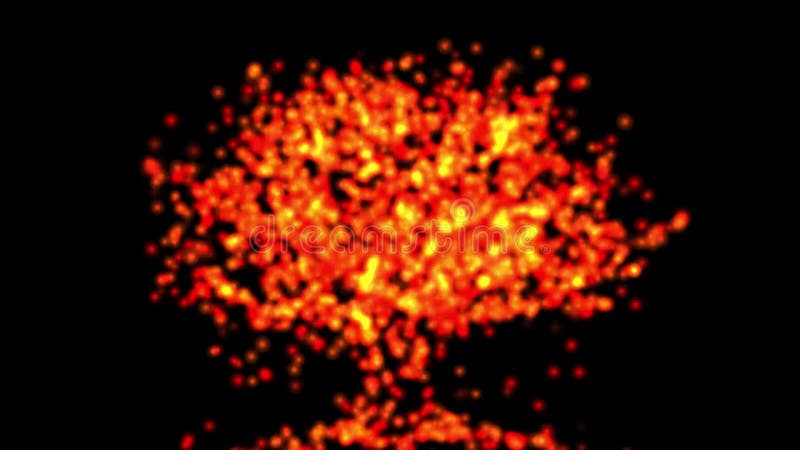 Tree Shape with Fire Particles on Plain Black Background Stock Video ...