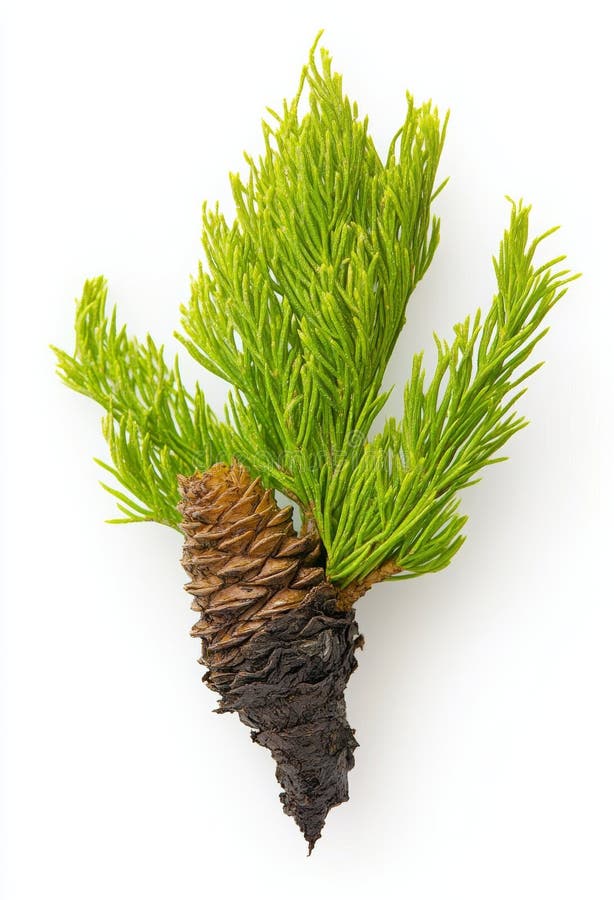 A Tree Shape is Formed Using Evergreen Boughs and Sits Atop a Pinecone ...