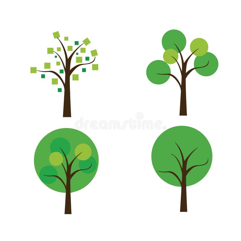 Tree Shape Illustration Concept with Flat Design Style in the ...