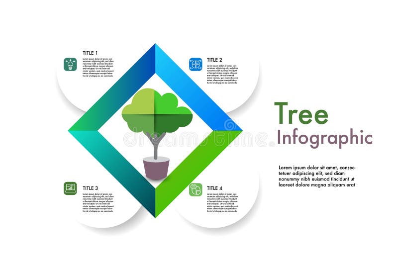 Tree Shape Infographic Design Template. Stock Illustration ...