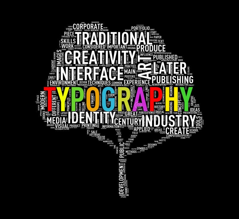 Tree Shape Wordcloud Typography Stock Illustration - Illustration of ...