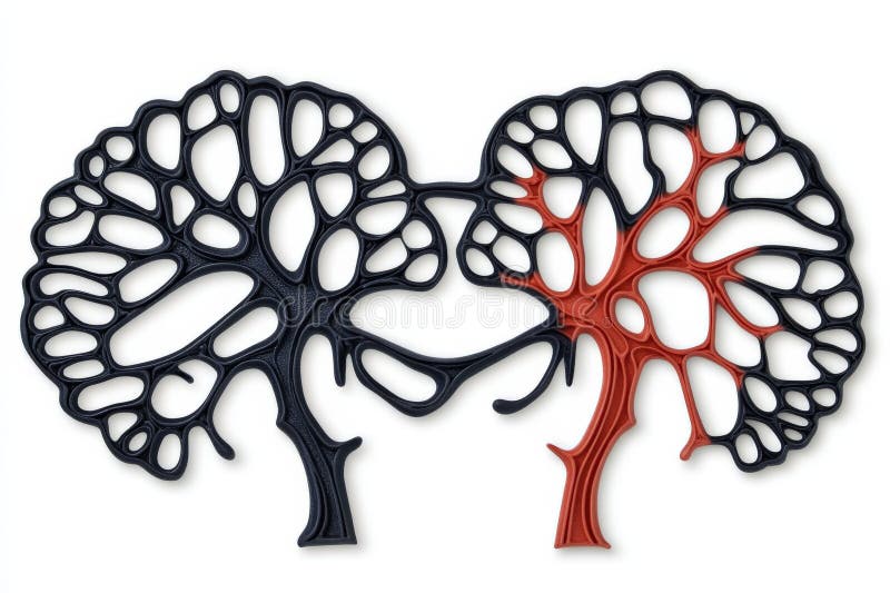 Tree Shaped Brains in Abstract Design Symbolizing Life Knowledge ...
