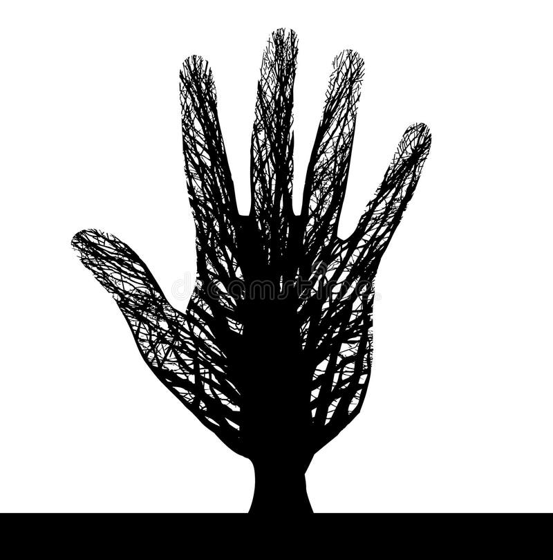 Tree Shaped Hand stock vector. Illustration of nature - 4919385