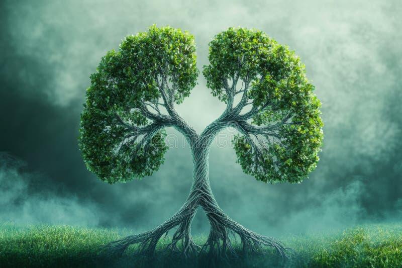 Tree Shaped Like Human Lungs Represents Breath and Natures ...