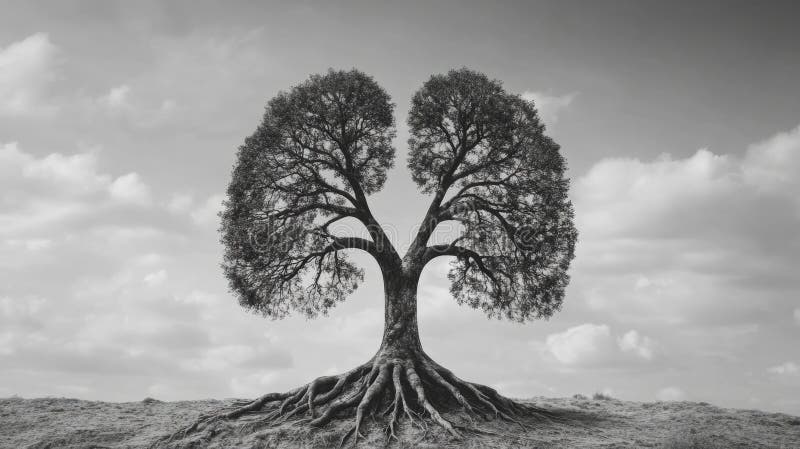 Tree Shaped Like Human Lungs Symbolizes Nature and Breath, Emphasizing ...