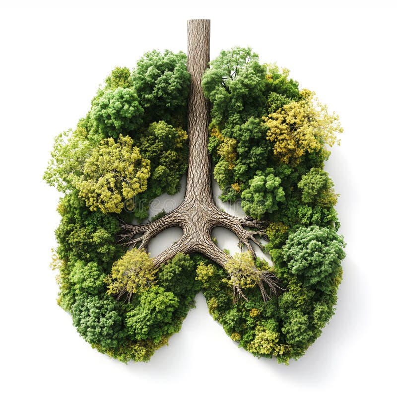 Tree Shaped Like Human Lungs Symbolizes Nature Connection To Breathing ...