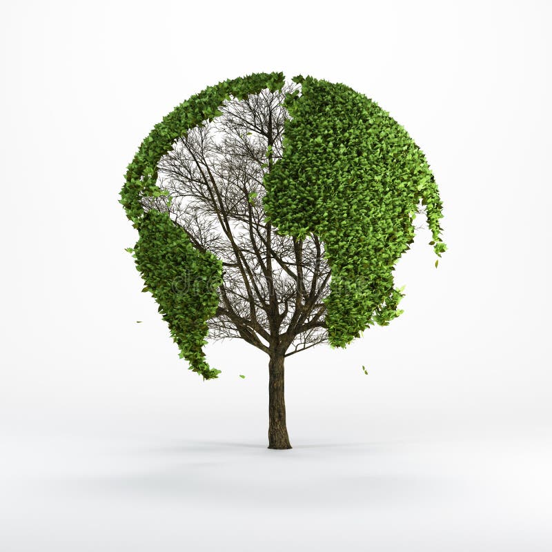 Tree Shaped Like the World Map Stock Illustration - Illustration of ...