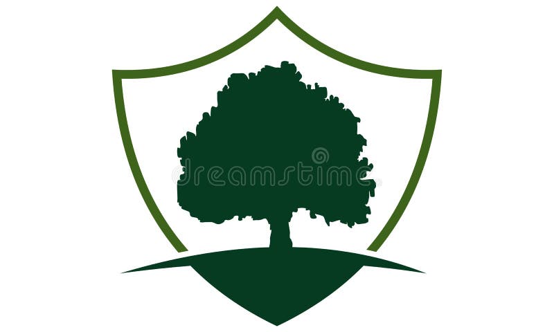 Tree Shield Template stock vector. Illustration of landscape - 104125111
