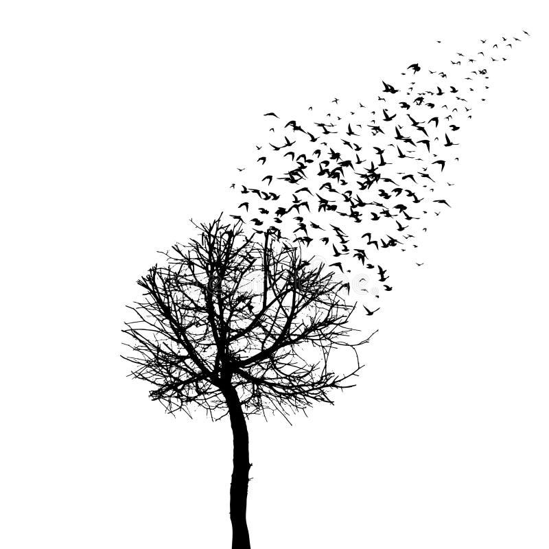 Tree Silhouette Bird Flying Stock Illustrations – 5,055 Tree Silhouette ...