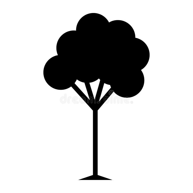 Tree Silhouette Icon Vector Illustration Isolated on White Background ...