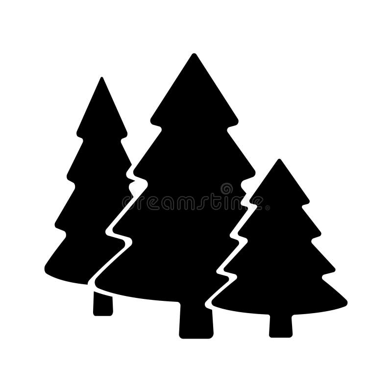 Tree Silhouette Icon, Vector Isolated Stock Illustration - Illustration ...