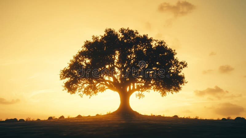 Tree Silhouette with an Inspirational Quote, Creating a Serene ...