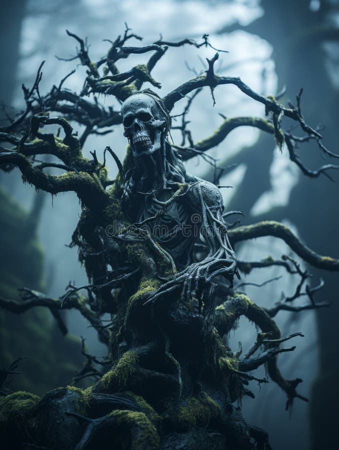 Skeleton Sitting in Front of a Book and Candles Stock Illustration ...