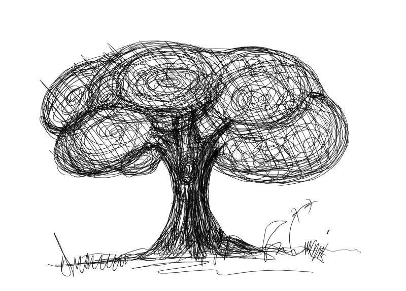 Curved tree sketch stock illustration. Illustration of sketches - 26792864