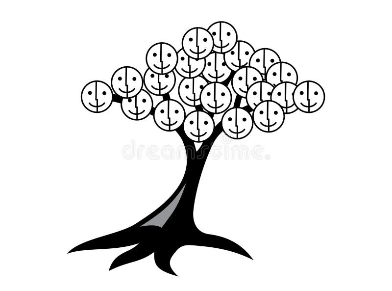 Smiley tree stock illustration. Illustration of cute - 13017896