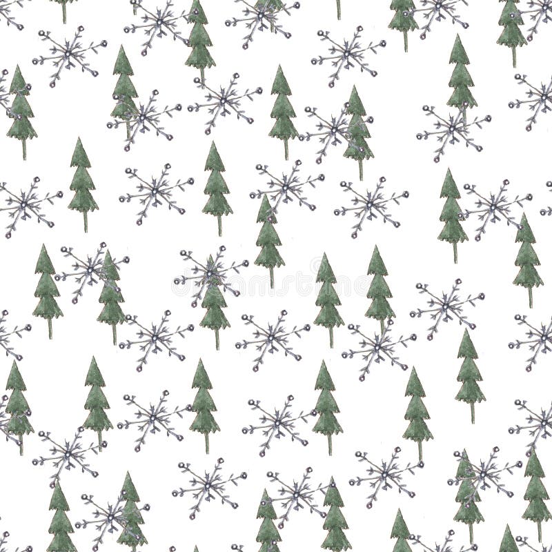 Tree and snowflake pattern stock illustration. Illustration of ...