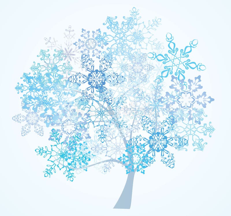 Tree from snowflakes stock vector. Illustration of ornament - 17666761