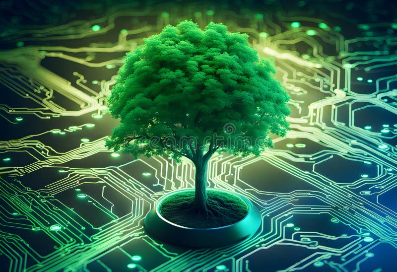 Tree with Soil Growing on the Converging Point of Computer Stock ... Tree with Soil Growing on the Converging Point of Computer Stock ...