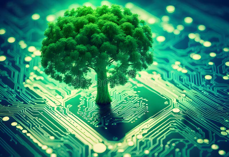 Tree with Soil Growing on the Converging Point of Computer Stock ... Tree with Soil Growing on the Converging Point of Computer Stock ...