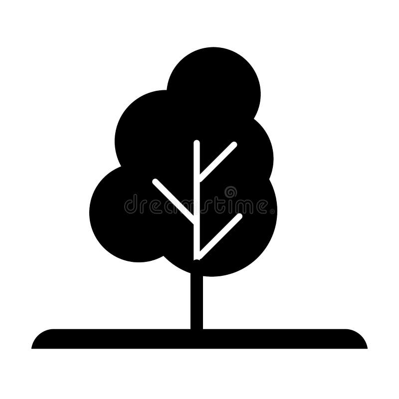 Tree Solid Icon. Nature Vector Illustration Isolated on White. Wood ...