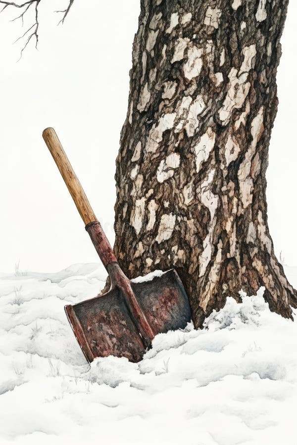 Tree Spade Operations in Action Stock Illustration - Illustration of ...