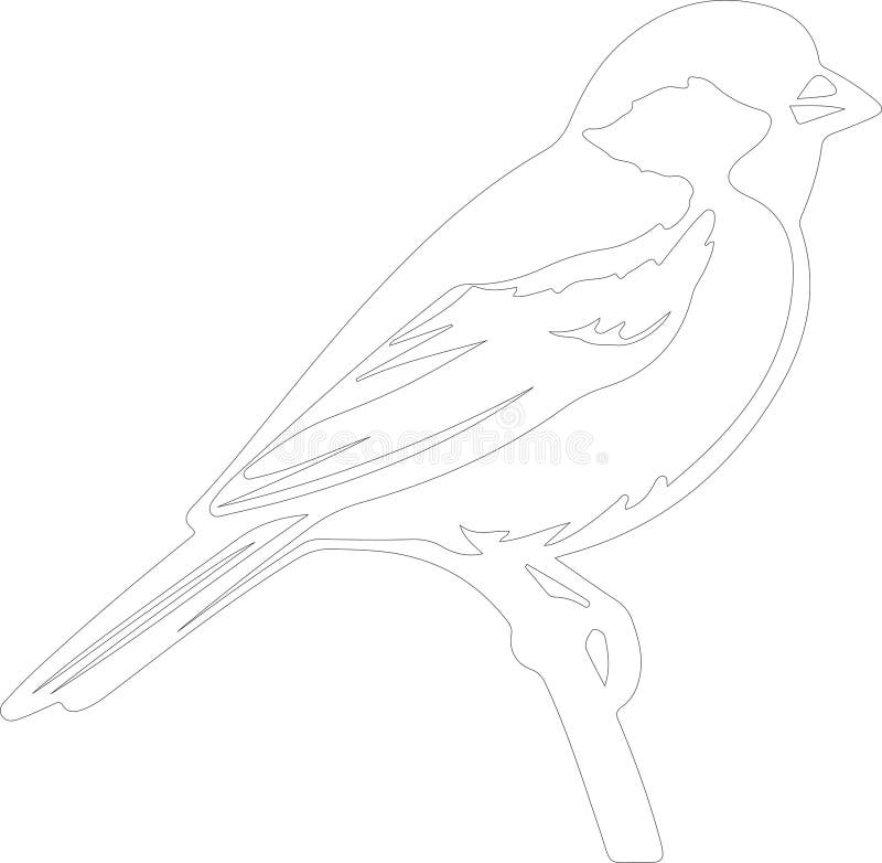 Tree Sparrow Outline Silhouette Generative Ai Stock Vector ...