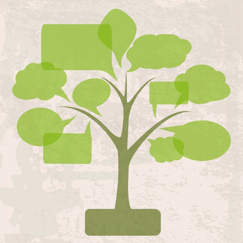 Green Speech Bubble Tree stock vector. Illustration of plant - 36727473