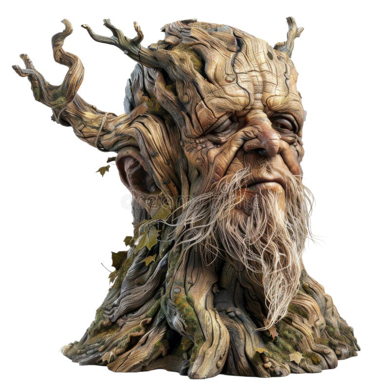 Tree Spirit with Humanoid Features and Long Beard Stock Photo ...