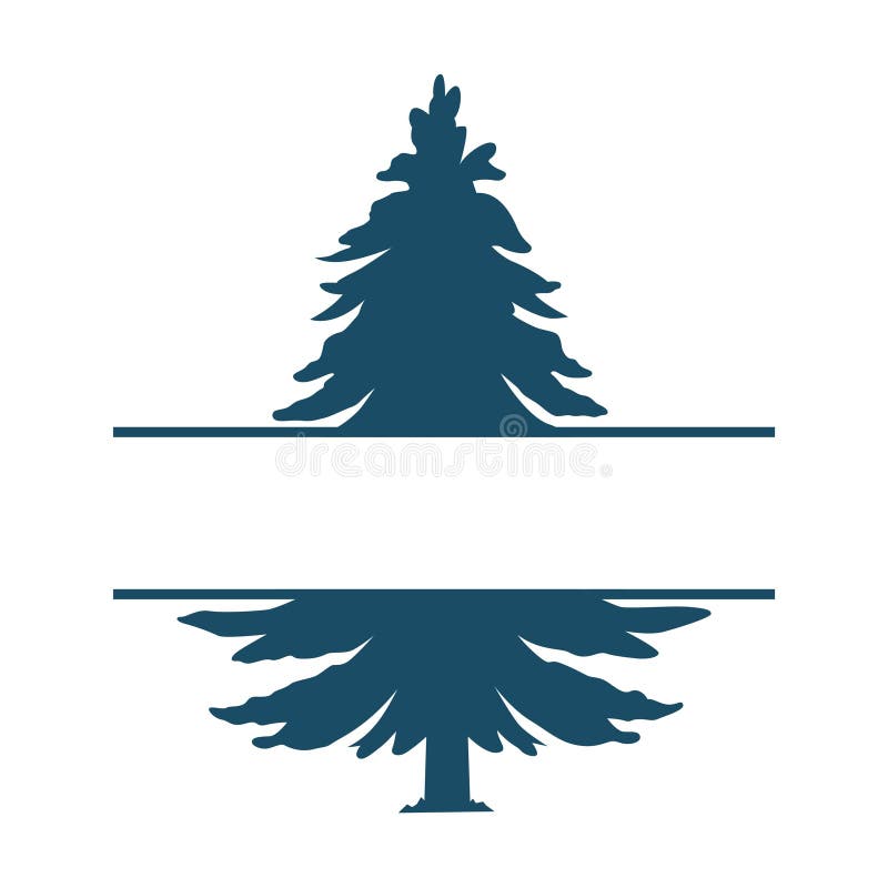 Tree Split Name Frame Family Monogram Template Stock Vector ...